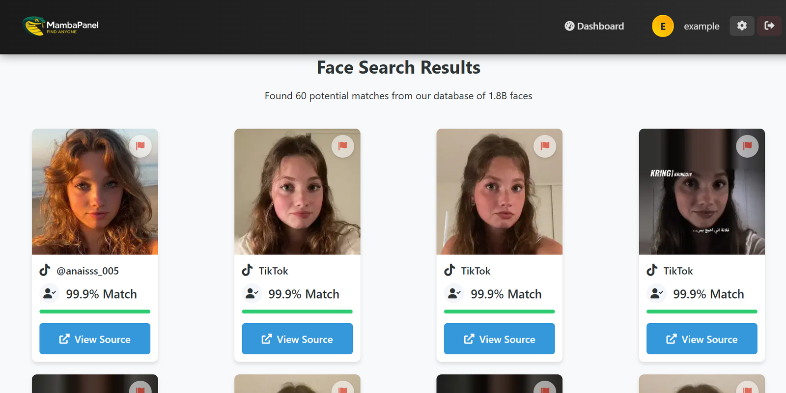 Face Search | #1 Facial Recognition Search Engine | MambaPanel